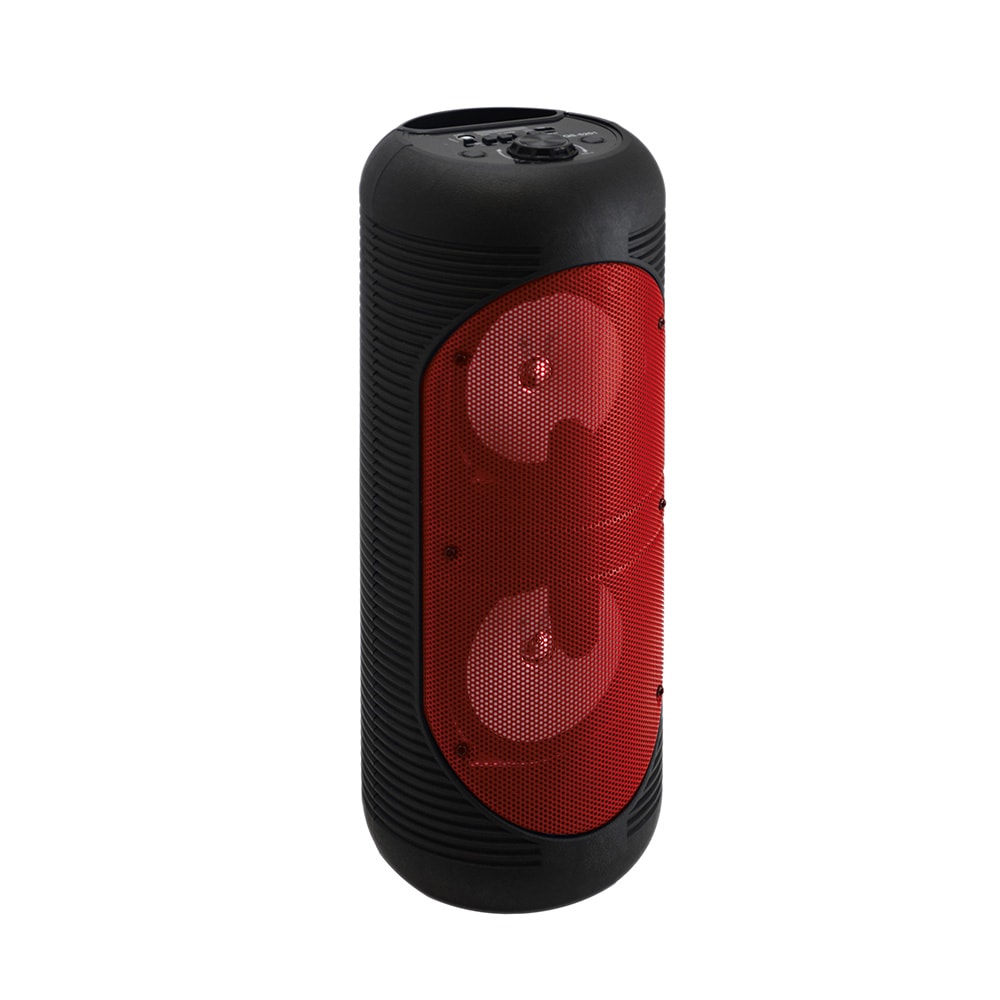 Coluna Portátil Com 2 Woofers, USB, Bluetooth E 1 Micro - Vermelho ...