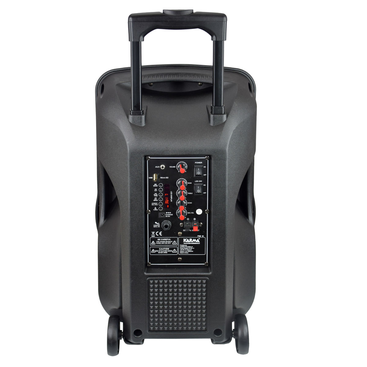 Coluna Portátil 12" 120W Com USB, Bluetooth, 2 Micros E Suporte - BLOCKS.pt